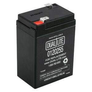 dual-lite 0120255 approved 6-volt 4-4.5ah 2.0-amp for 90-minute new sla battery , black