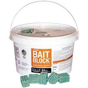 jt eaton 704-pn bait block rodenticide anticoagulant bait, peanut butter flavor, for mice and rats (pail of 64)