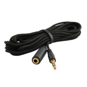 jacobsparts 10-foot 3.5mm 1/8" stereo audio aux headphone cable extension cord male to female with cloth jacket