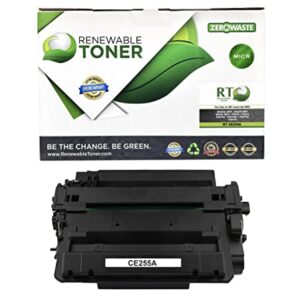 Renewable Toner Compatible MICR Toner Cartridge Replacement for HP 55A CE255A Laser Printers P3010 P3015 P3016