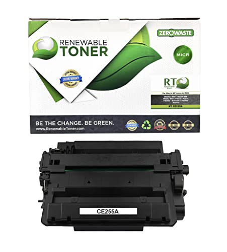 Renewable Toner Compatible MICR Toner Cartridge Replacement for HP 55A CE255A Laser Printers P3010 P3015 P3016