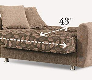 BEYAN Chestnut 2016 Collection Living Room Convertible Storage Loveseat with Storage Space, Includes 2 Pillows, Dark Brown