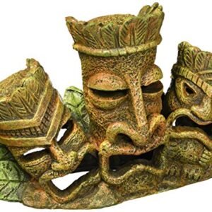 Penn-Plax RRT4 Tiki Tribe Aquarium Ornament | Fun Resin Decor Item Featuring 3 Faces for a Fun Look in Any Tank