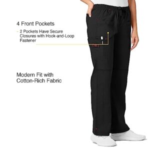 WonderWink Women's Wonderflex Faith Scrub Pant, Black, Large