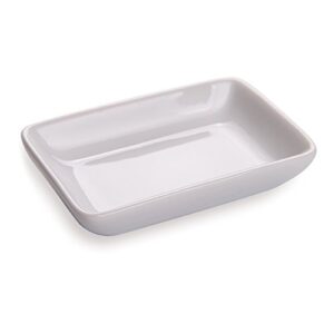 Restaurantware 3.1 x 2.2 Inch Serving Plates, 10 Mini Rectangle Plates - Oven-Safe, Microwave-Safe, White Porcelain Hor d’oeuvres Serving Plates, Freezer-Safe, For Appetizers, Desserts, & Samples