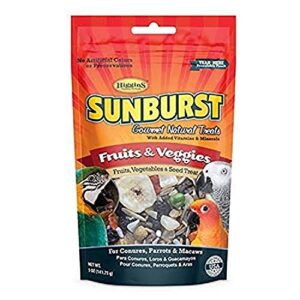 higgins sunburst fruits & veggies gourmet treats for conures, parrots & macaws