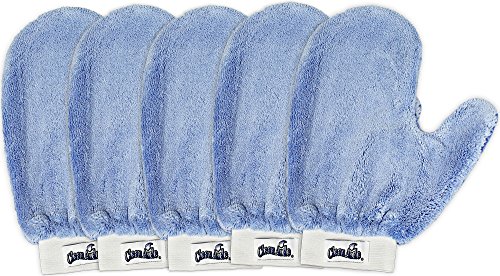 CleanAide Microfiber Terry Weave Mitt with Thumb and Elastic Wrist Cuffs, Pack of 5