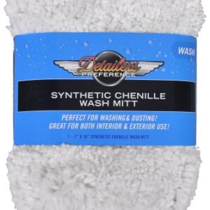 Detailer's Preference Premium Split Chenille Microfiber Wash Mitt for Car Cleaning, White