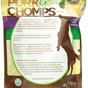 Pork Chomps Baked Pork Skin Dog Chews, 5-inch Mini Twists, Real Sweet Potato Wrap, 12 Count