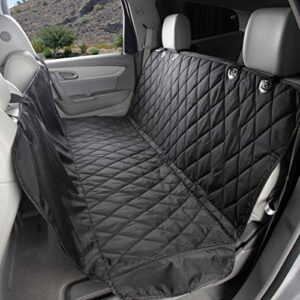 4knines dog seat cover with hammock for cars and suvs - heavy duty, non slip, waterproof (regular, black)