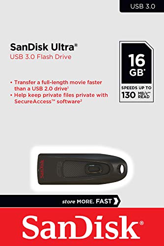 SanDisk Ultra 16 GB USB 3.0 Flash Drive Up to 100MB/s- Old EOL Model