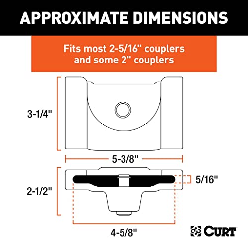 CURT 23081 Powder-Coated Aluminum Trailer Tongue Lock, 2-5/16-Inch Couplers