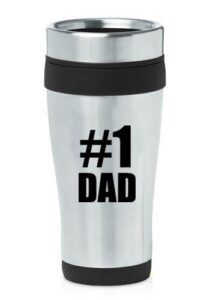 black 16oz insulated stainless steel travel mug z01#1 dad