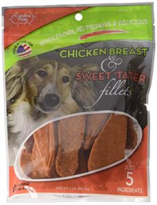 carolina prime pet chicken breast & sweet tater fillets (1lb.) - naturally nutricious dog treats