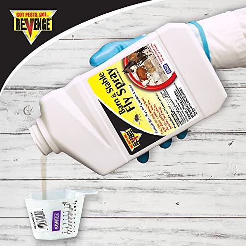 Revenge Barn & Stable Fly Spray, 32 oz Concentrate Long Lasting Insecticide for Flea and Tick Control Indoors and Outdoors