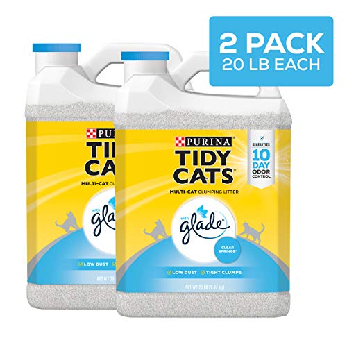 Purina Tidy Cats Clumping Multi Cat Litter, Glade Clear Springs - (2) 20 lb. Jugs