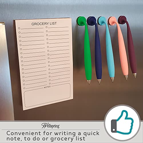 Wellspring Wiggle Pen - Magnetic Pens For Fridge And Other Magnetic Surfaces, For Making Quick Notes Or Lists, Use With A Grocery List Magnet Pad For Fridge (Amethyst)