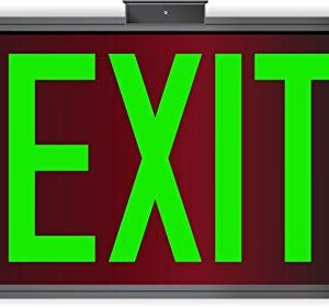 Photoluminescent Exit Sign Red - Framed Flag/Ceiling Mount (Removable Arrows) Code Approved UL 924 / IBC/NFPA/Part Number FRUL-BR-050-R