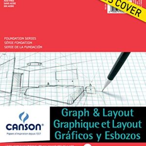 Canson Artist Series Graph and Layout Paper, 4 by 4 Blue Grid, Foldover Pad, 8.5x11 inches, 40 Sheets (20lb/75g) - Artist Paper for Adults and Students - Colored Pencil, Marker, Ink, Pen