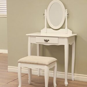 Frenchi Home Furnishing Vanity Set with Stool and Mirror