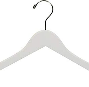 The Great American Hanger Company Wooden Suit Clothing Hangers, Box of 100, White Finish - 200222-100