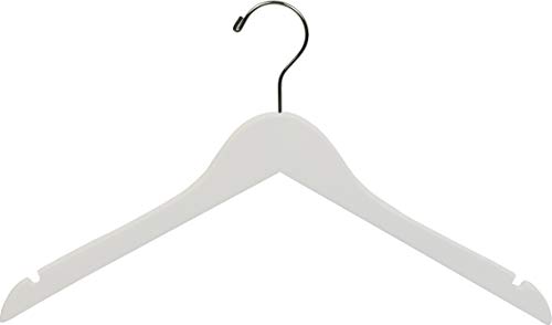 The Great American Hanger Company Wooden Suit Clothing Hangers, Box of 100, White Finish - 200222-100