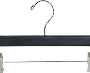 The Great American Hanger Company Wooden Bottom/Skirt Hangers, Black Finish, Box of 50 (500333-050)