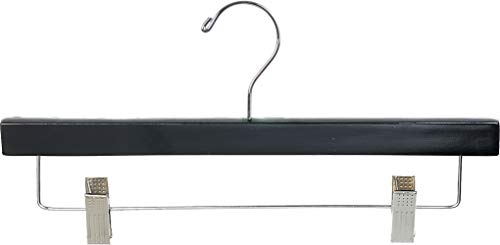 The Great American Hanger Company Wooden Bottom/Skirt Hangers, Black Finish, Box of 50 (500333-050)