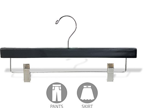 The Great American Hanger Company Wooden Bottom/Skirt Hangers, Black Finish, Box of 50 (500333-050)