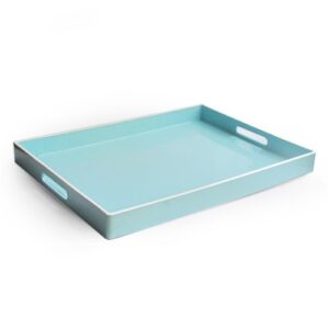 american atelier carry 14 x 19 inches rectangular tray with handle, 14 x 19 inch, teal