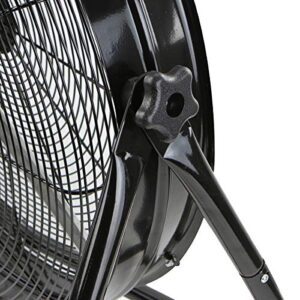 XtremepowerUS Industrial Fan 24" Inch High Velocity Floor Fan Rolling Drum Shop Fan Garage Adjustable Speed Air Flow Built-in Wheel