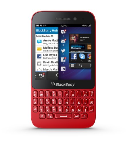 BlackBerry (Q5 SQR100-2) 8GB (GSM Only, No CDMA) Unlocked GSM 4G LTE Dual-Core OS 10.2 Smartphone (Red) - International Version