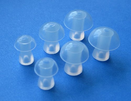 6 pcs : S/M/L Soft Replacement Mushroom Domes Eartips Earbuds Compatible with Siemens Touching, Motion, Nitro,Aquaris, Siemens Life, Lotus 12P,13P,13SP,23P,23SP, 23M BTE (Behind the Ear) Hearing Aids