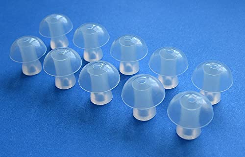 10 Large (L) Soft Replacement Mushroom Domes Eartips Compatible with Walker's Game Ear: Game Ear HD Power Elite, Elite Comm, HD Pro Elite, HD Elite, Ultra Ear Camo BTE (Behind The Ear) Hearing Aids