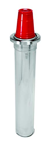 Dispense-Rite ADJ-1.50 in-Counter Cup Dispenser, Fits 8 oz. to 24 oz. Cups, Plastic, 2 Spring, 22" Length, One Size Fits All