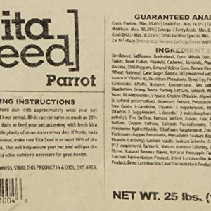 Higgins 466145 Vita Seed Parrot Food For Birds, 25-Pound