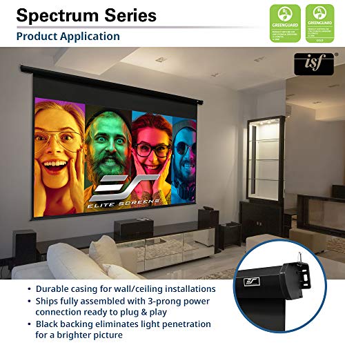 Elite Screens Spectrum, 100-inch Diag 16:9, Electric Motorized 4K/8K Ready Drop Down Projector Screen, ELECTRIC100H