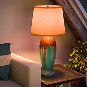 Kenroy Home 32366TEAL Tucson End Table Lamp, Teal Ceramic Glaze Large