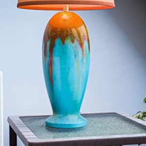 Kenroy Home 32366TEAL Tucson End Table Lamp, Teal Ceramic Glaze Large