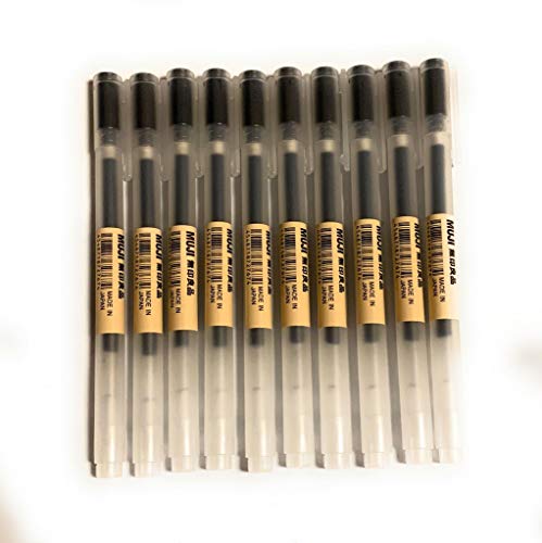 Muji Gel Ink Ball Point Pen, 0.38-mm, Black, 10 Pcs