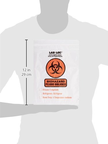 Biohazard Specimen Bags Ziploc 8x10 25/pkg