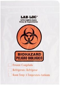 biohazard specimen bags ziploc 8x10 25/pkg