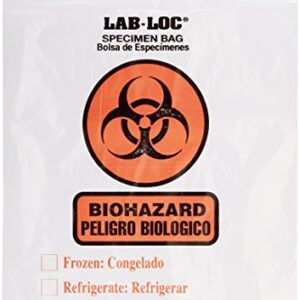 Biohazard Specimen Bags Ziploc 8x10 25/pkg