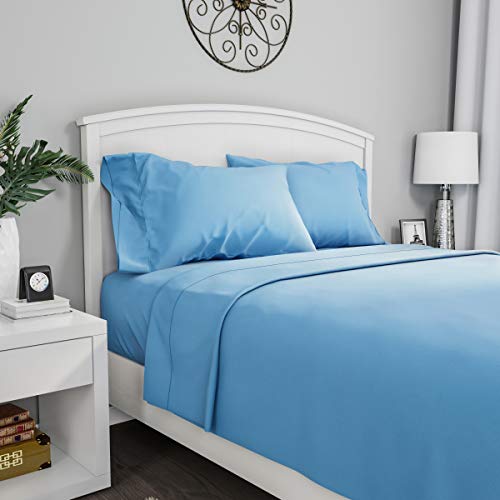 Bedford Home Series 1200 3 Piece Twin Sheet Blue Sheet & Pillowcase Sets