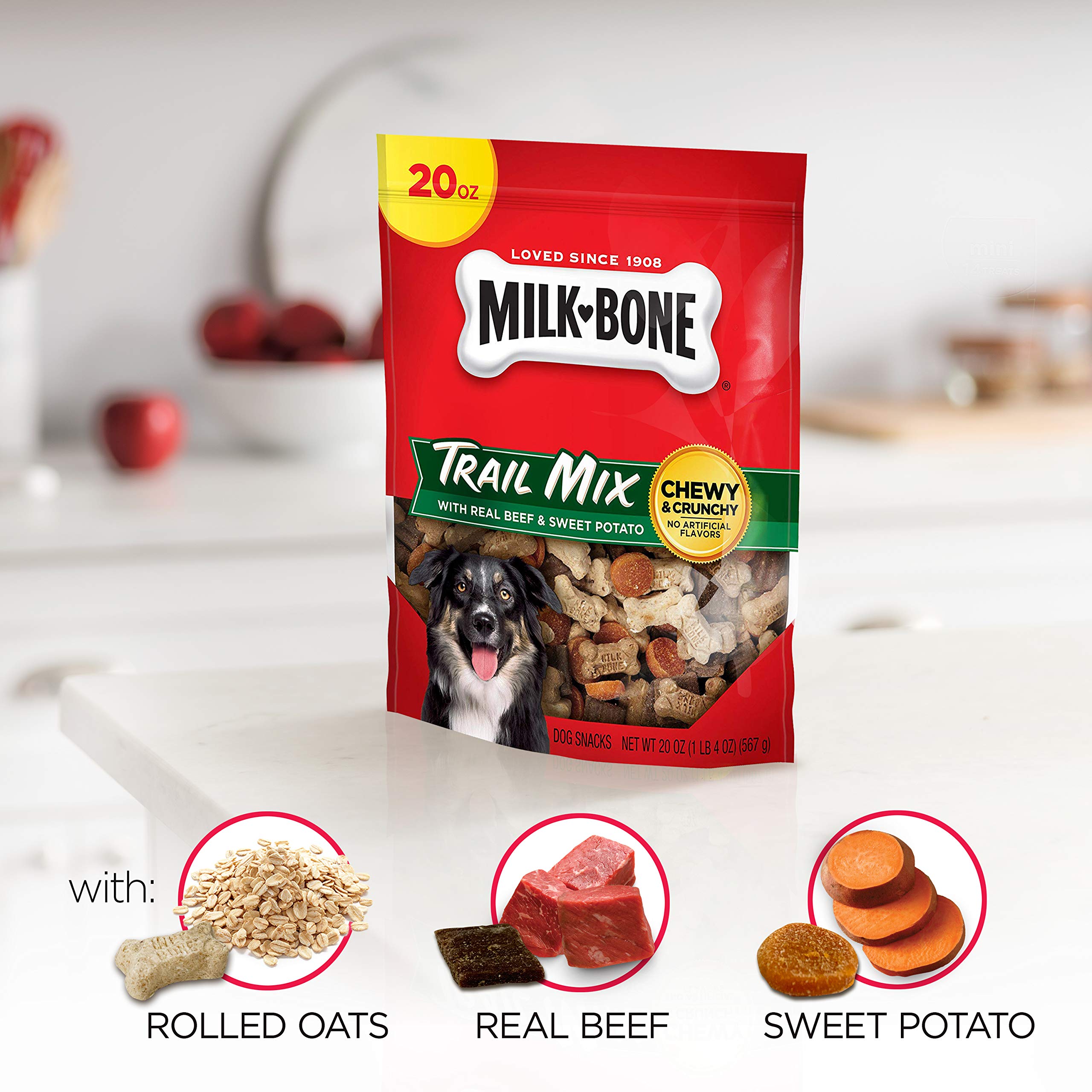 Milk-Bone Trail Mix with Real Beef & Sweet Potato Dog Treats, 20 Ounces