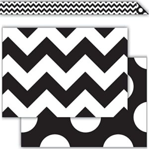 teacher created resources 73174   black & white chevron double-sided border