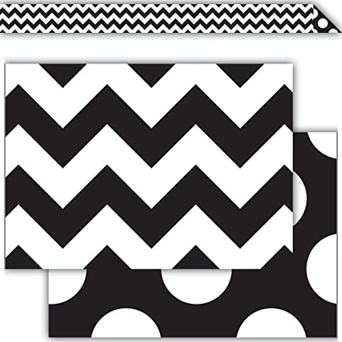 Teacher Created Resources 73174   Black & White Chevron Double-Sided Border