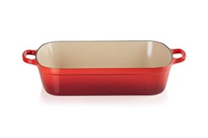 le creuset enameled cast iron signature rectangular roaster, 7 qt. (12.8" x 18.7"), cerise