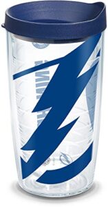 tervis made in usa double walled nhl® tampa bay lightning® insulated tumbler cup keeps drinks cold & hot, 24oz, colossal