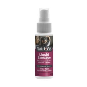 nutri-vet liquid bandage spray for dogs | discourages licking and chewing | protects & soothes minor injuries | 2 ounces